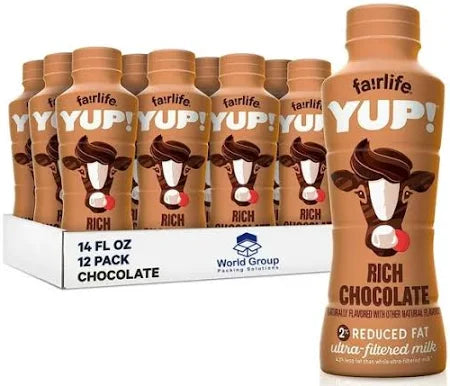 Fairlife UFM Milk 2% Reduced Fat Chocolate Bottles, 14 fl oz, 12 Pack